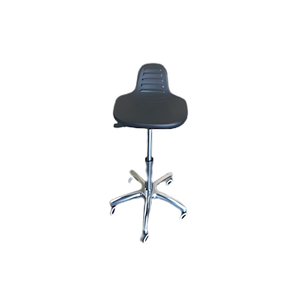 Chrome Gas Lift Stool with Backrest and castors