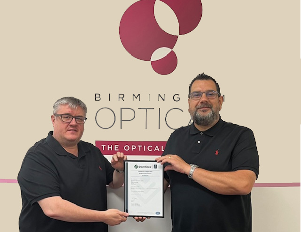 Birmingham Optical Awarded Prestigious Certification